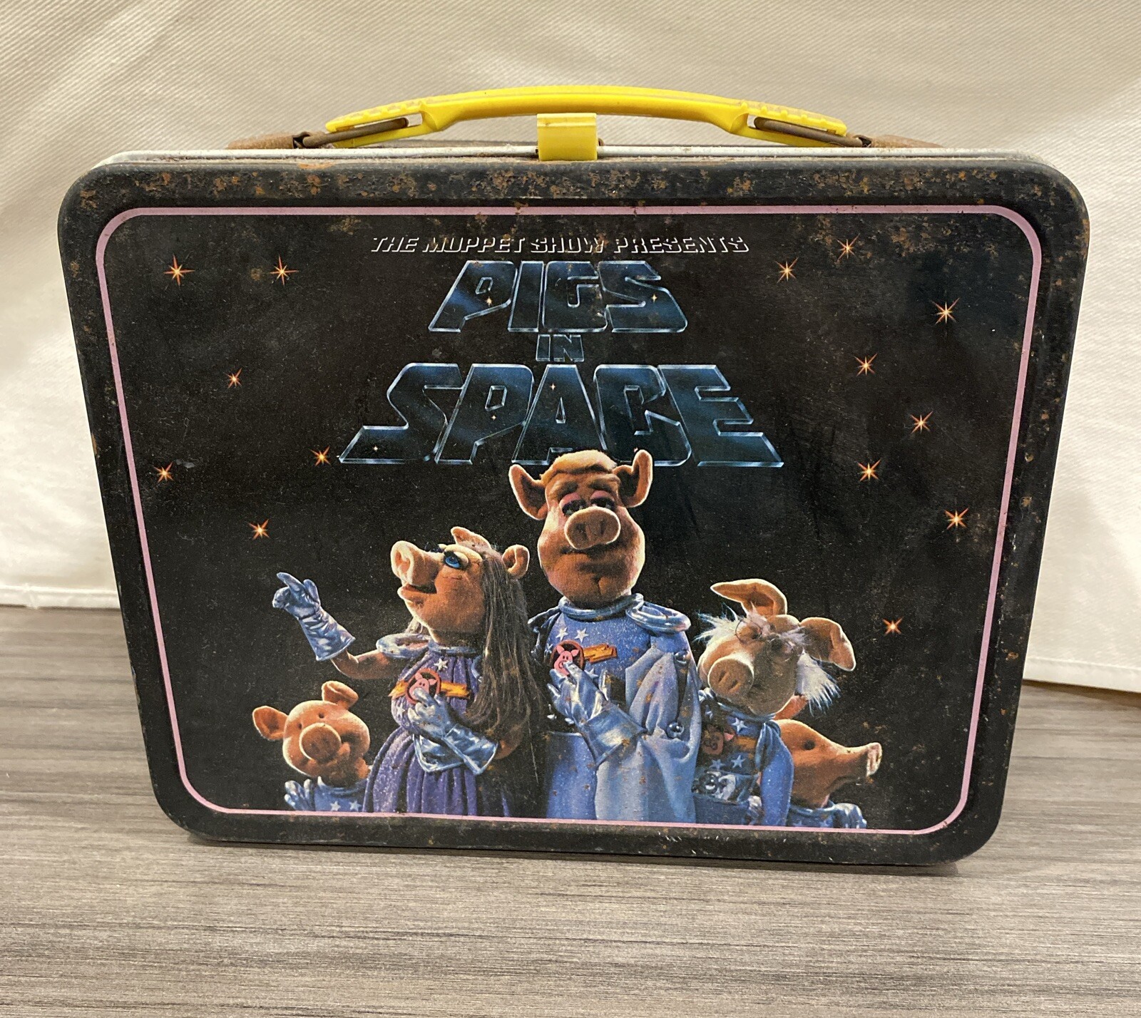 1977 Muppet Show Presents Pigs In Space metal lunchbox no Thermos Rare ...