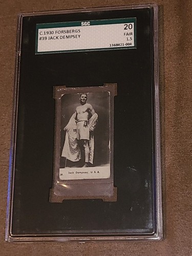 Jack Dempsey circa 1930 Forsbergs Boxing Card Rare *2 Graded #39 SGC 20 ...