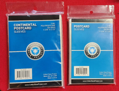 Postcard Sleeves - 200 Count Post card plastic cover protector 2 ...