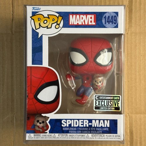 Funko Pop! Spider-Man w/ Sandwich The Dog #1449, Spidey EE Exclusive ...
