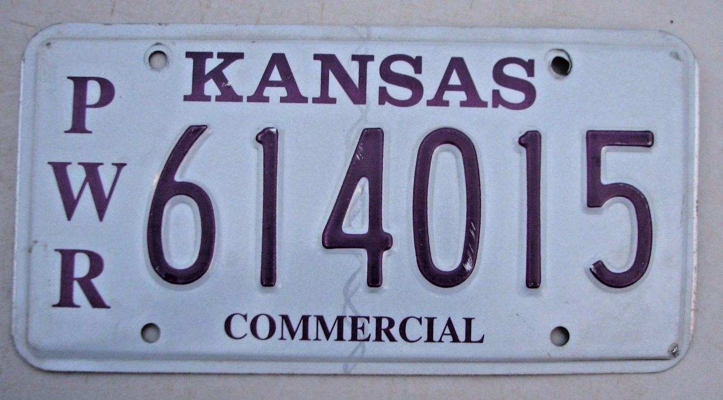 KANSAS PWR POWER APPORTIONED SEMI TRACTOR TRUCK LICENSE PLATE " 614015 ...