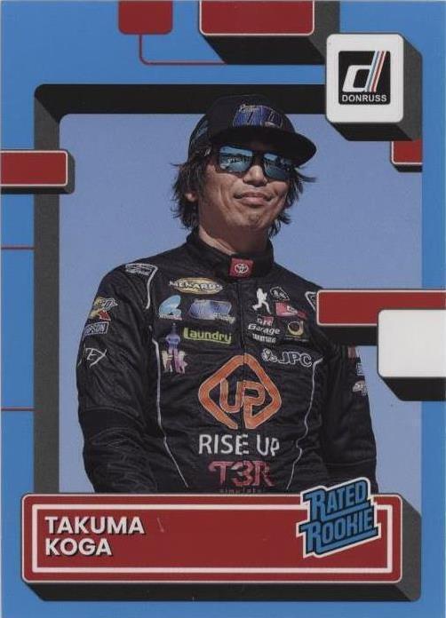 2023 Panini Donruss NASCAR - Rated Rookie Takuma Koga #40 Carolina Blue ...