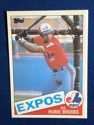 1985 TOPPS TRADED "TIFFANY" #9T HUBIE BROOKS (MONTREAL EXPOS) BASEBALL ...