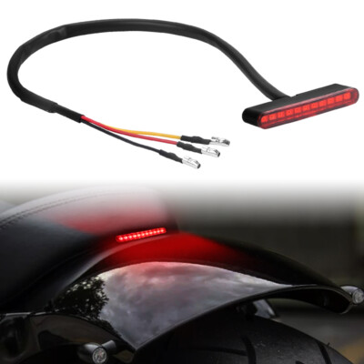 Motorcycle LED Rear Tail Running Stop Mini Strip Brake Light Red ATV ...