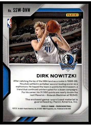 2020-21 Panini Prizm Basketball Sensational Swatches Patch Dirk ...