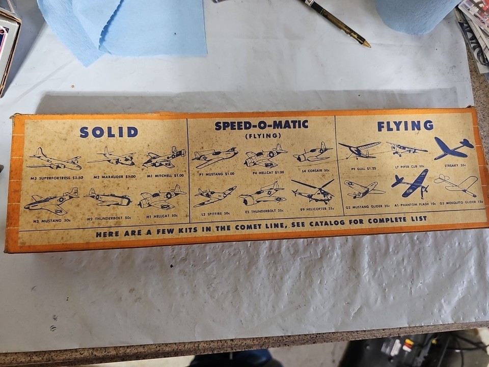 1945 Comet Piper Cub Wood Model Plane Parts Pieces Box CJ | eBay