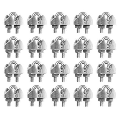 20 Pcs Wire Rope Duty Clamp Stainless Steel Cable Bolts | eBay UK