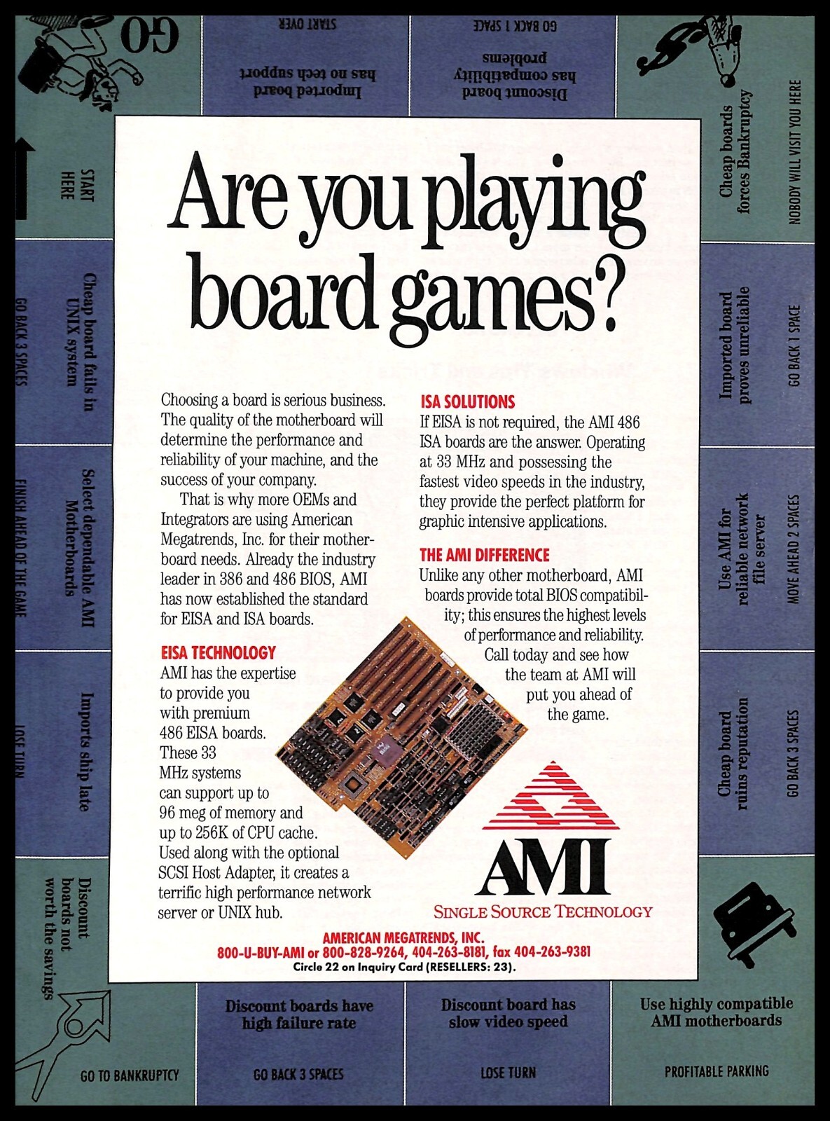 1991 AMI Technology PCB Boards PRINT AD Retro Computers PC Hardware | eBay