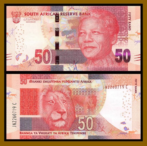 South Africa 50 Rands, 2015 P-140b Mandela Lion Unc | eBay