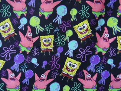 SpongeBob and SquarePants Cotton Fabric by the 1/2 yard 55 inch width ...