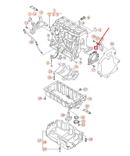 NEW AUDI A1 8X REAR CRANKSHAFT SEAL 03L103171A OEM | eBay
