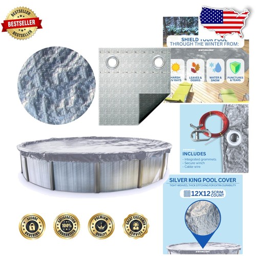 Silver King Heavy-Duty 21' Round Pool Cover - Easy Install & Durable ...