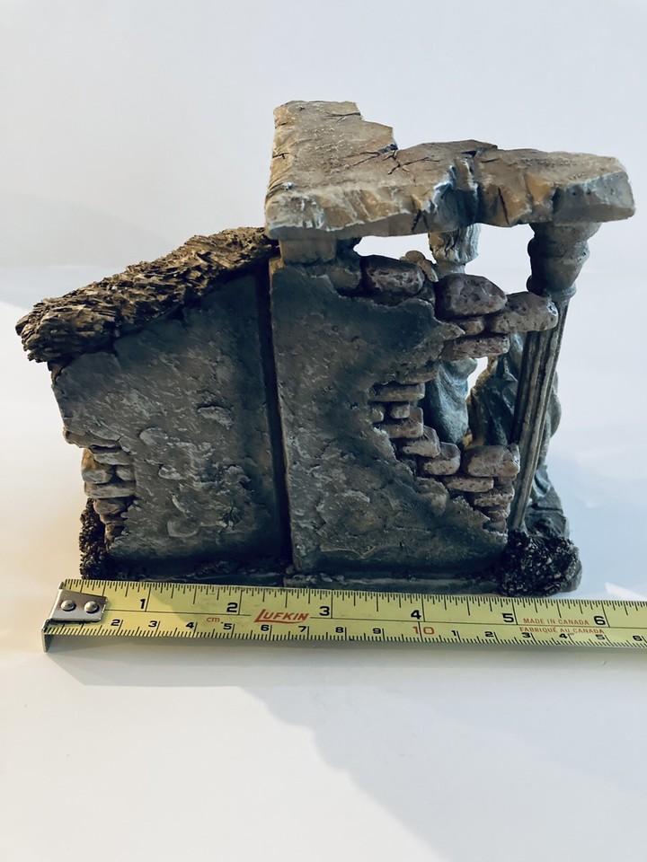 Nativity Scene One Piece Ceramic Mary Joseph Baby Jesus + Cow 6” X 5 ...