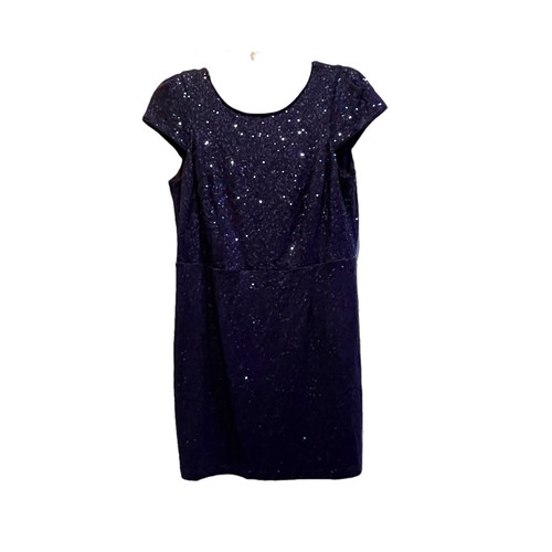Slate Willow Sequin Mini Dress Womens 12 Blue Low Back party cocktail ...