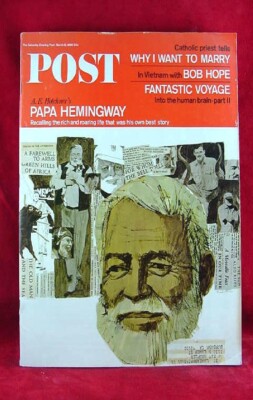 Saturday Evening Post March 12, 1966 Cover Papa Hemingway | eBay