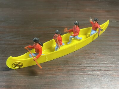 Timpo Trapper Canoe/ "Davy Crockett" - Yellow - Wild West - 1970's | eBay