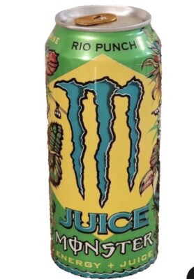MONSTER ENERGY JUICE RIO PUNCH DRINK 1 FULL 16 FLOZ Rare In Hand New ...