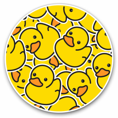 2 x Vinyl Stickers 7.5cm - Yellow Rubber Ducks Duckling Cool Gift #2078 ...