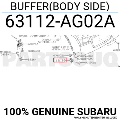 63112AG02A Genuine Subaru BUFFER(BODY SIDE) 63112-AG02A | eBay