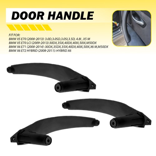 3Pcs Driver / Passenger Side Door Inner Handle Pull Trim For BMW X5 X6 ...