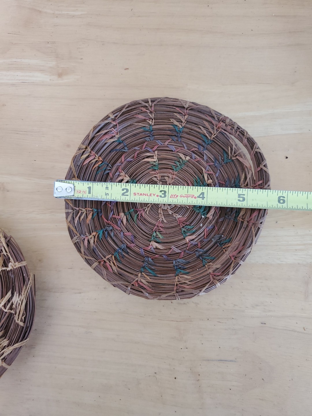 Vintage Lot Pine Needle Baskets 1 fluted 3 Shallow Round Handmade ...