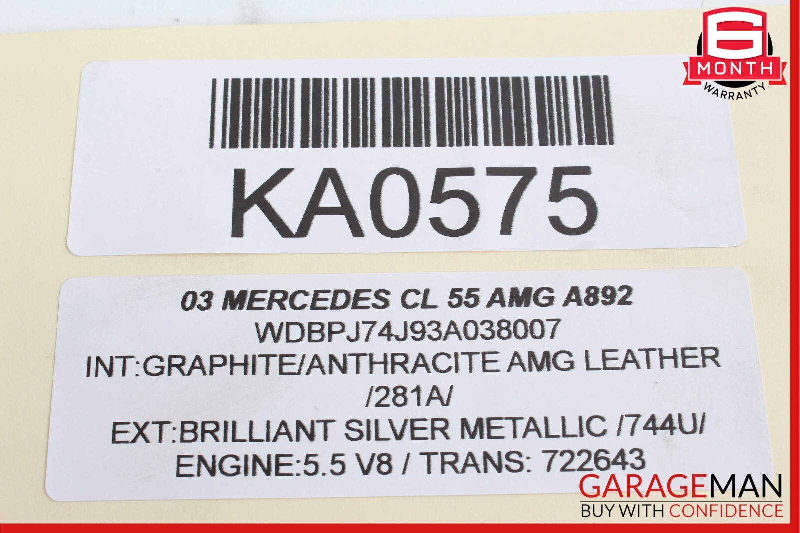 00-06 Mercedes W215 CL55 AMG Front Right Keyless Go Exterior Door ...