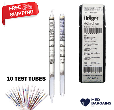 Draeger 6728521 DT Carbon Dioxide Detector Test Tubes 100/a-P - 10 ...