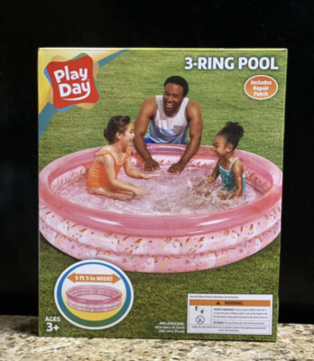 **NEW**PLAY DAY 3-RING PINK UNICORNS KIDS OUTDOOR SWIMMING POOL Local ...