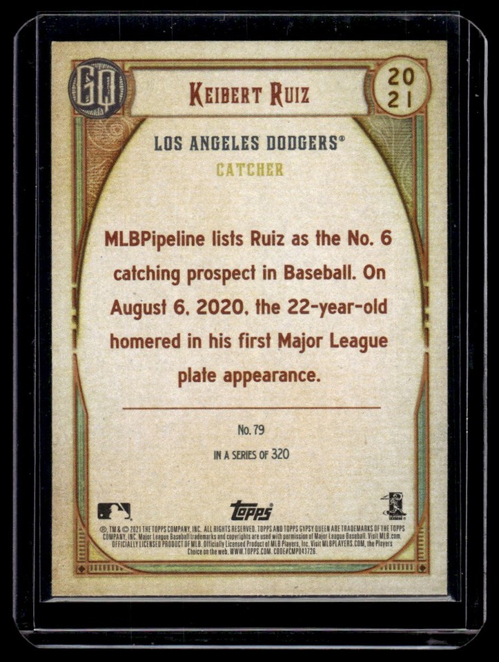 2021 Topps Gypsy Queen Keibert Ruiz Los Angeles Dodgers #79 | eBay
