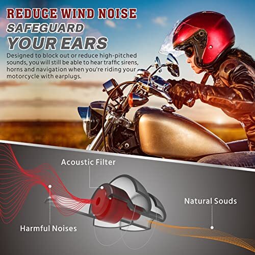Motorcycle Ear Plugs Reusable High Fidelity Ear Plugs for Wind Noise ...