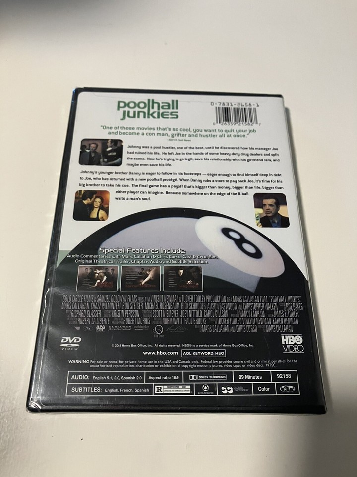 Poolhall Junkies 2003 Christopher Walken 2003 DVD HBO OOP Brand NEW ...