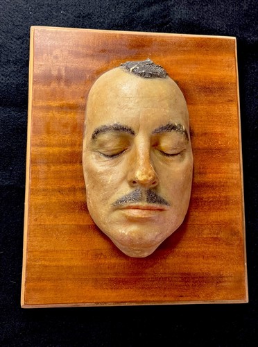 Unique Vintage Oddities Painted Wax Death Mask Mounted For Hanging ...