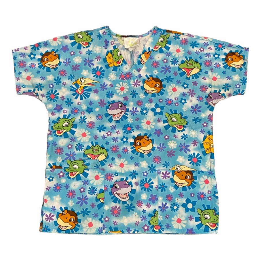 Vintage Land Before Time Scrub Top Women’s XS Medical… - Gem