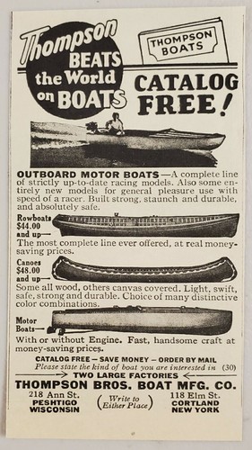 1929 Print Ad Thompson Bros Boat Mfg Co. 4 Models Shown | eBay