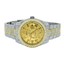 Solid Stainless Steel 2 Tone Gold Finish Simulated Diamond Men Watch W ...