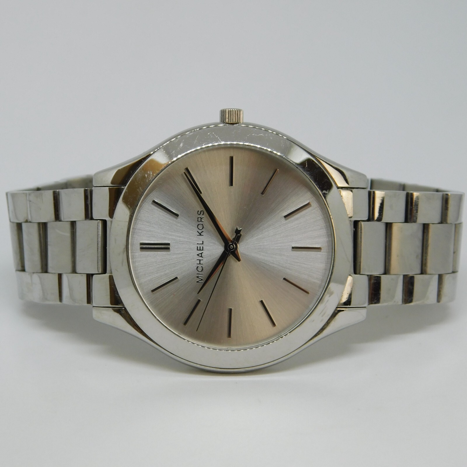 Michael Kors MK-3178 All Stainless Steel Men's Watch Sz. 7 1/4" New ...