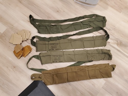 LOT OF 4 - US M1 Garand Bandolier 7.62mm NATO BALL M80 8 RD CLIPS ...