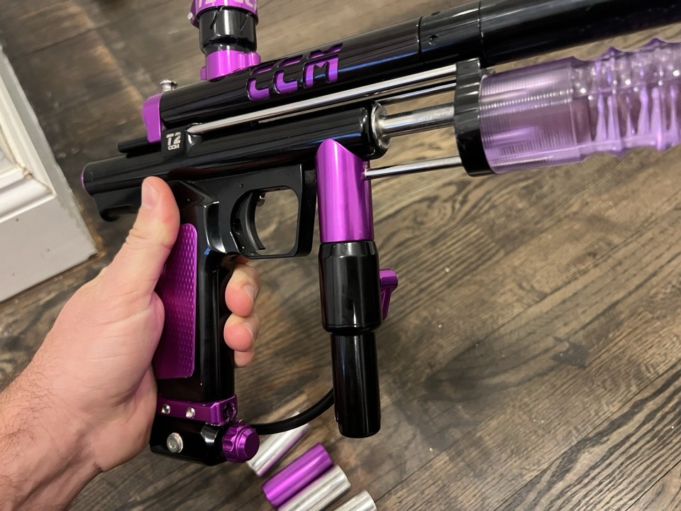 Rare CCM T2 Pump Paintball Marker with CCM Barrel Kit - Purple | eBay