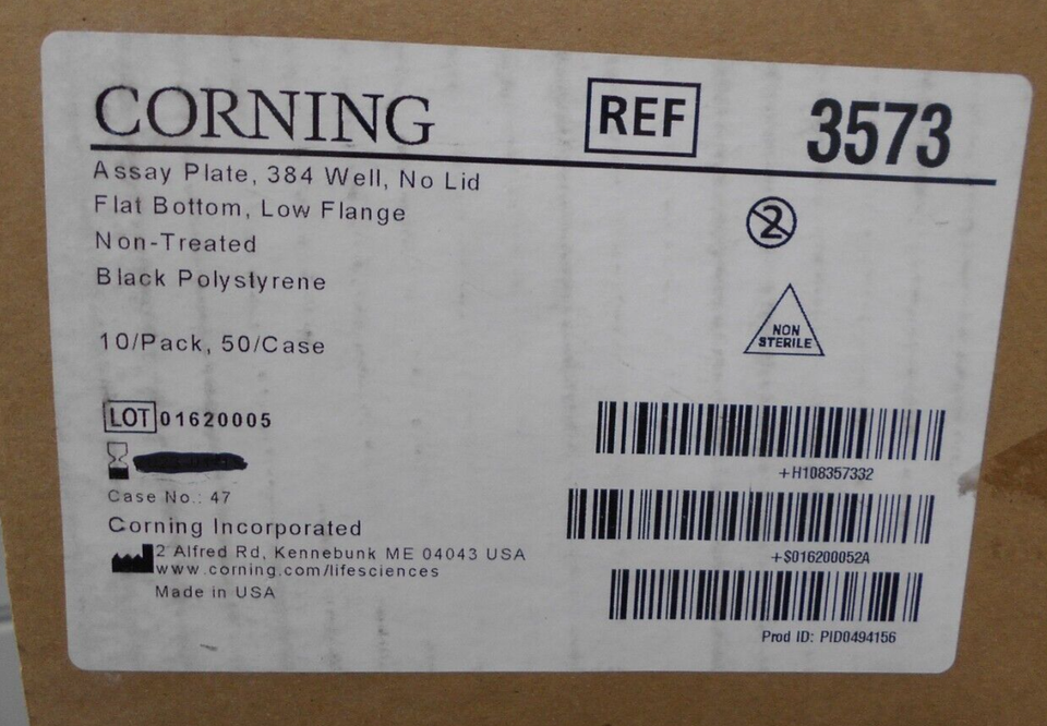 Corning Ref 3573 Assay Plate 384 Well 10/Pack 50/Case | eBay