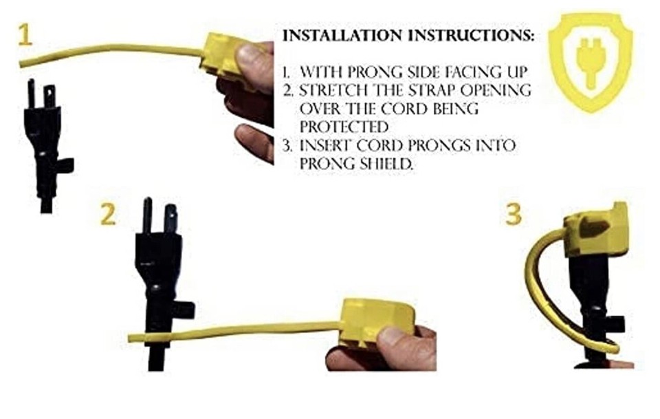 Prong Protector for 120-Volt Plugs Extension Cord Cover End 3-Prong ...