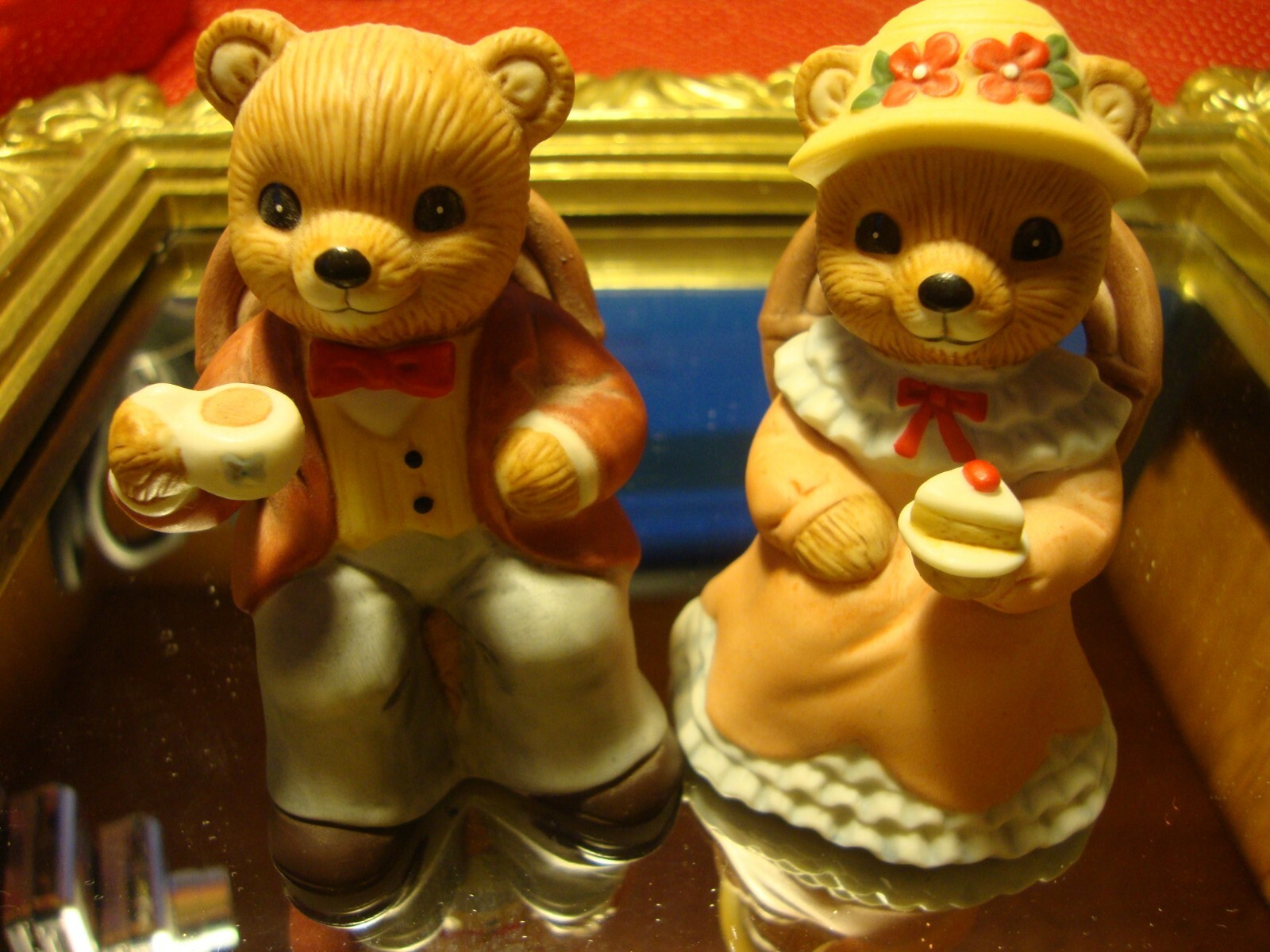 Set (2) Vintage Homco #1401 Home Interior Bears Grandma & Grandpa ...