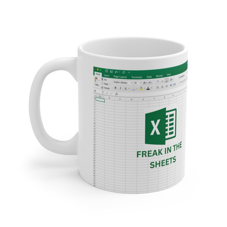 Funny 'Freak in the sheets' Excel mug gift idea for coworkers ...