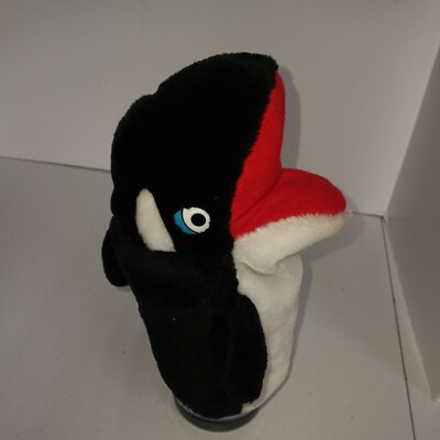 Sea World Shamu Orca Killer Whale Hand Puppet Squeaker Plush Stuffed ...