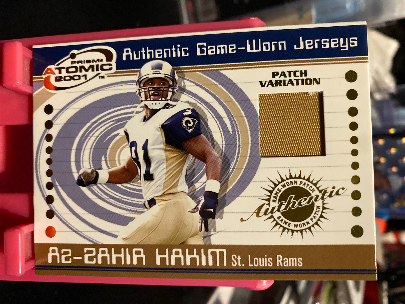 2001 Atomic - Az-Zahir Hakim - Patch Variation #76 - (St. Louis Rams ...