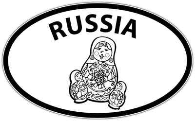 Russia Matreshka Moscow Oval Car Bumper Window Sticker Decal 6"X4" | eBay