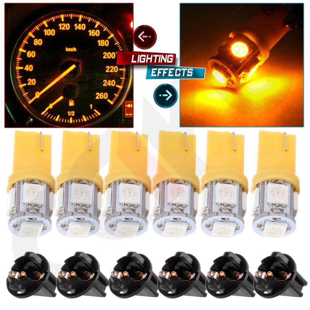 6 T10 PC194 LED Bulb Instrument Panel Cluster Dash Light Twist Lock ...