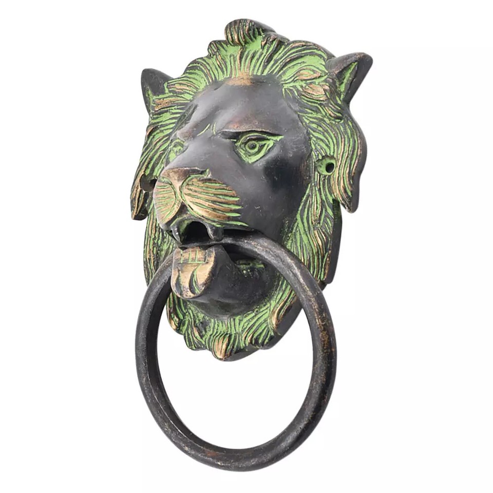 Bronze Lion Head Door Knocker Handmade Front Doorbell 7 inches | eBay