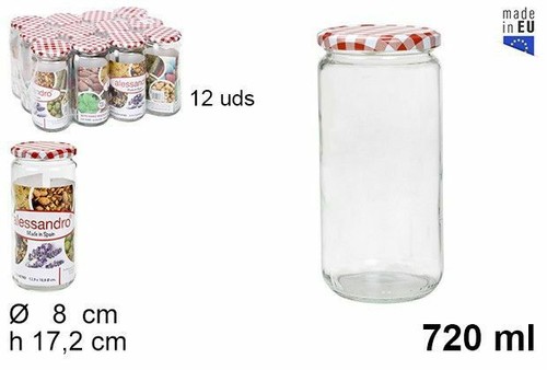 Ensemble De 12 Pièces Conteneur Bocal En Verre Avec Couvercle Bocal 720ml DFH | eBay