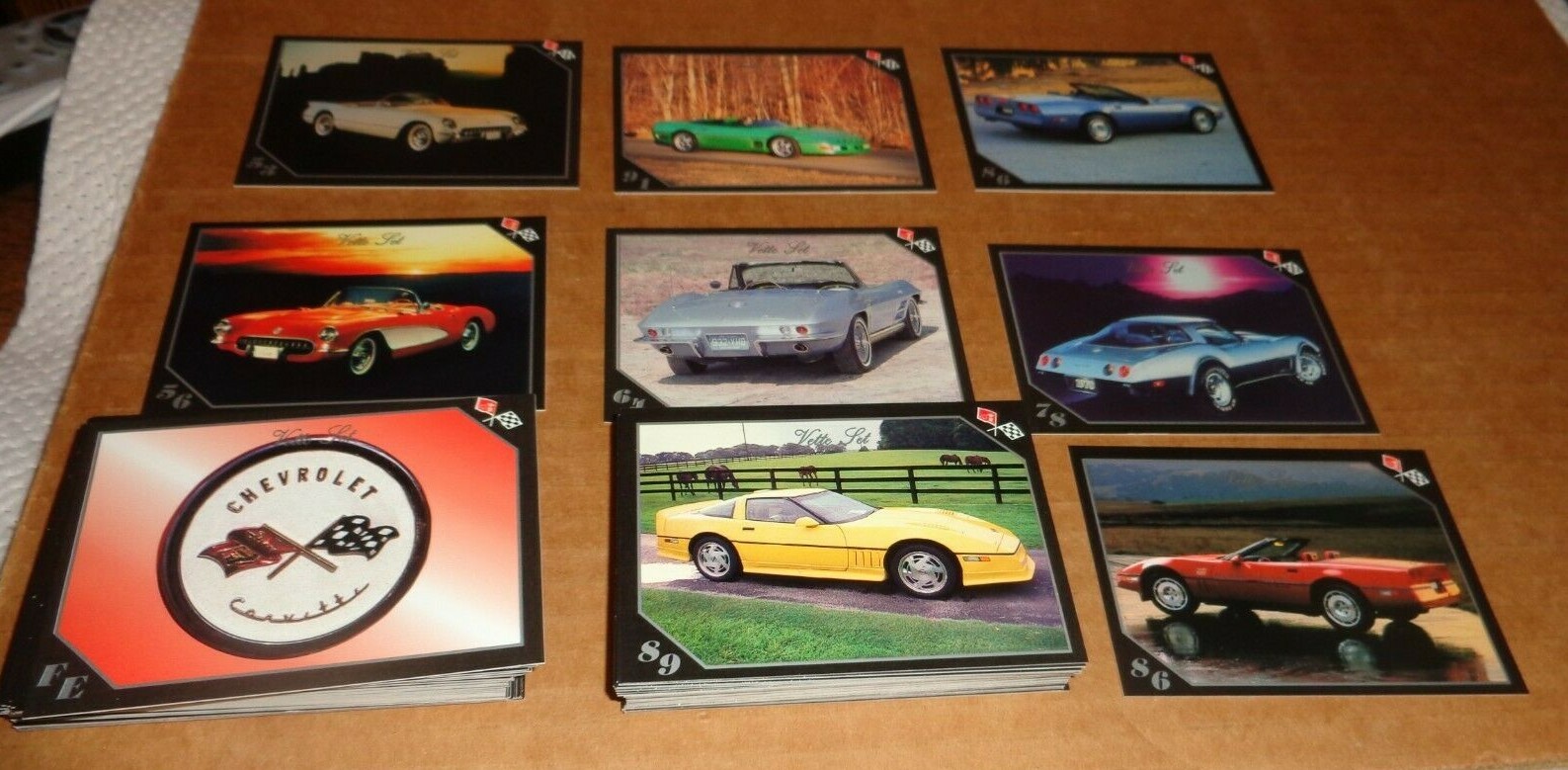 CORVETTE 100 CARD SET--CHEVY CORVETTES FROM 1953 TO 1991--L@@K | eBay