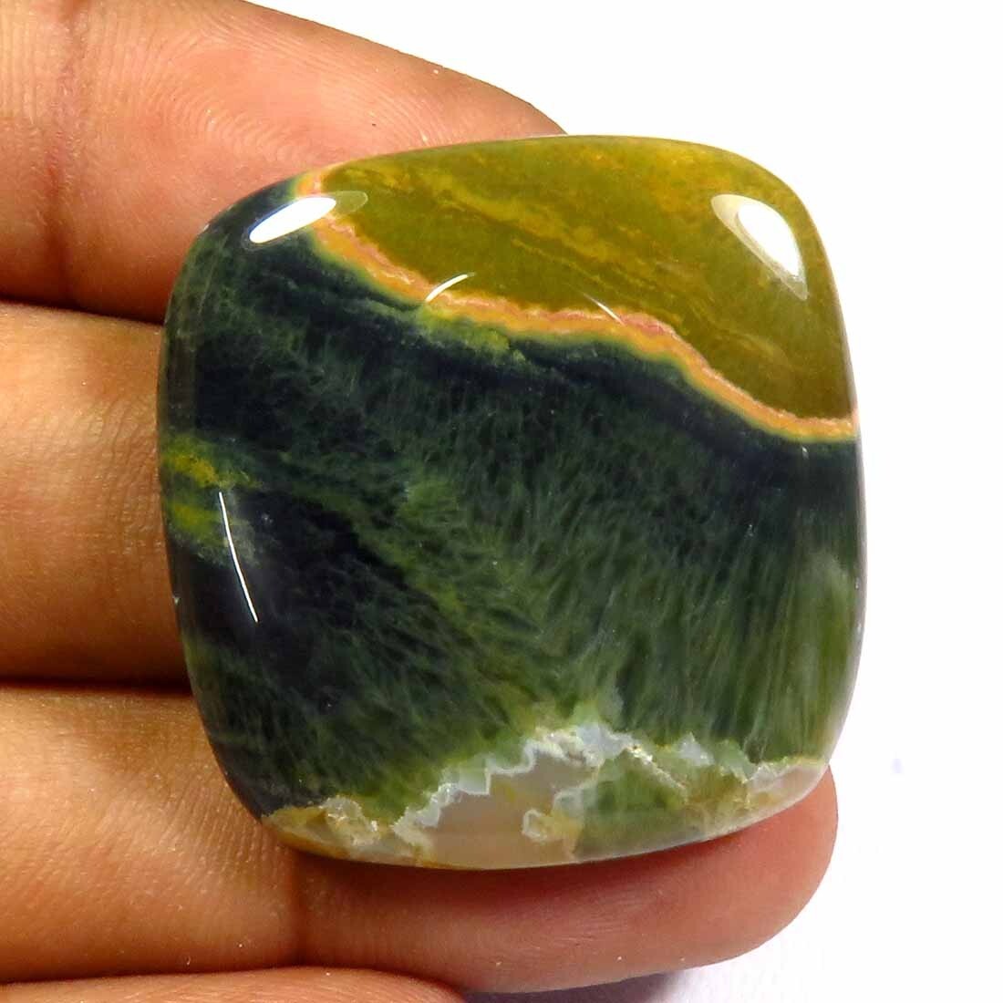Natural Jasper Ocean Gemstone Polished Smooth Ocean Cabochon 30x29 mm ...